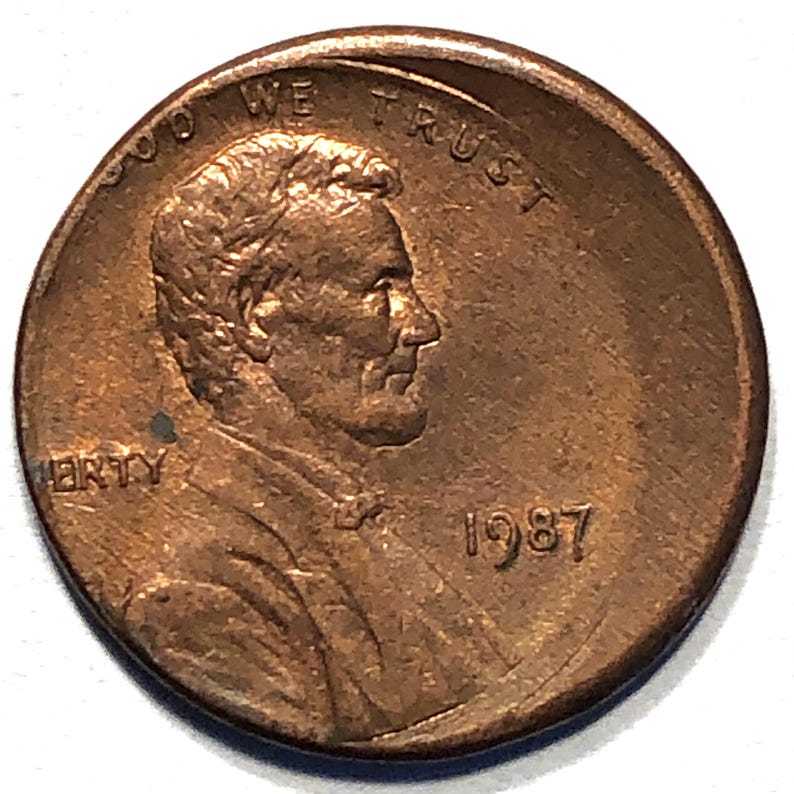 1987 Cents Coin With Offset Stamping Error - Etsy