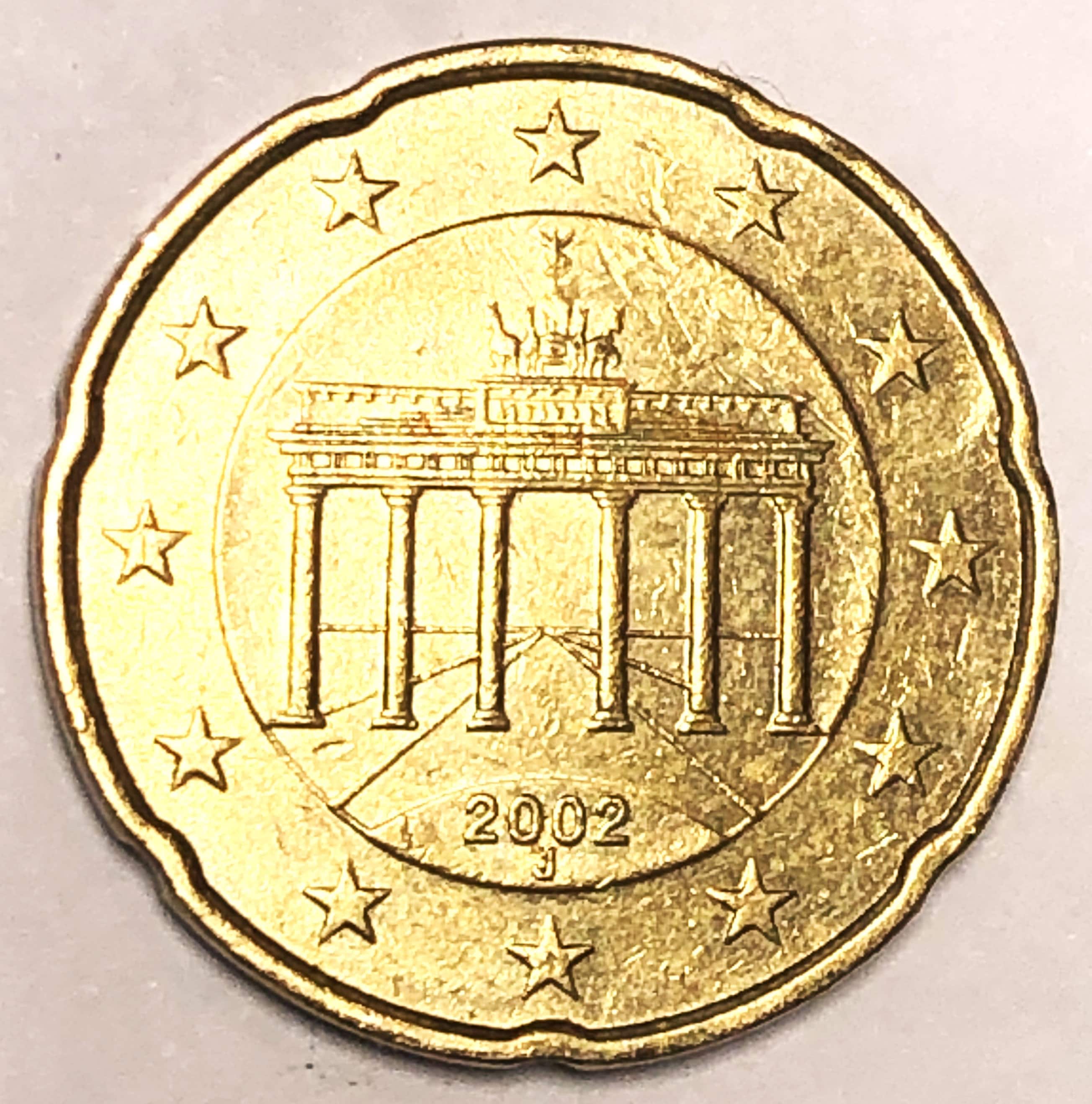 2002 Nordic Gold German Euro 20 Cent With Hamburg J Mint Mark - Etsy