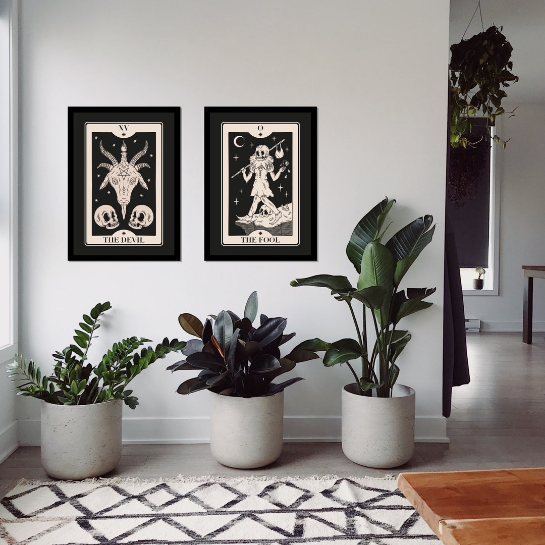 The Devil Tarot Card | A5 A4 Art Print Illustration Witchy Skulls Home ...