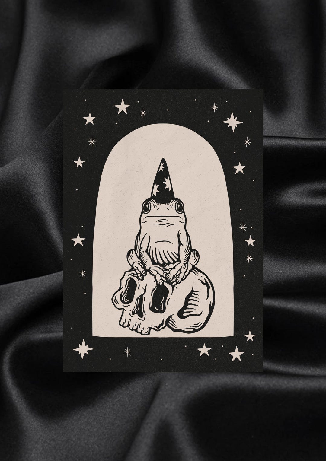 Witchy Frog Art Print: Goth Skull Home Decor - Etsy