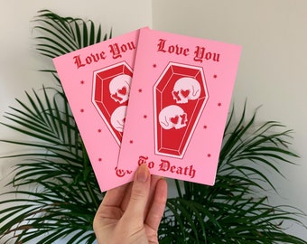 Love You to Death Card, Goth Valentines, Gothic Anniversary, Emo Love ...