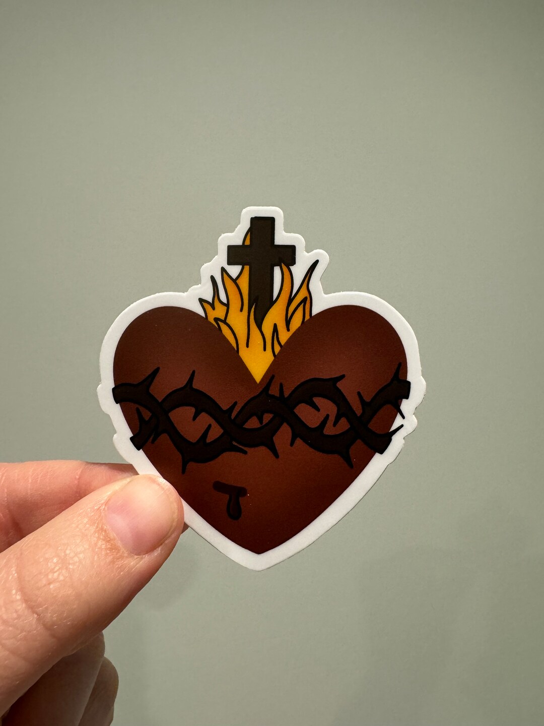 Sacred Heart of Jesus Sticker | Catholic Sticker | Holy Heart Sticker ...