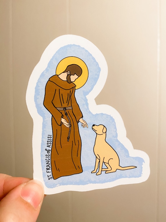 St. Francis of Assisi & Dog Sticker Catholic Sticker - Etsy