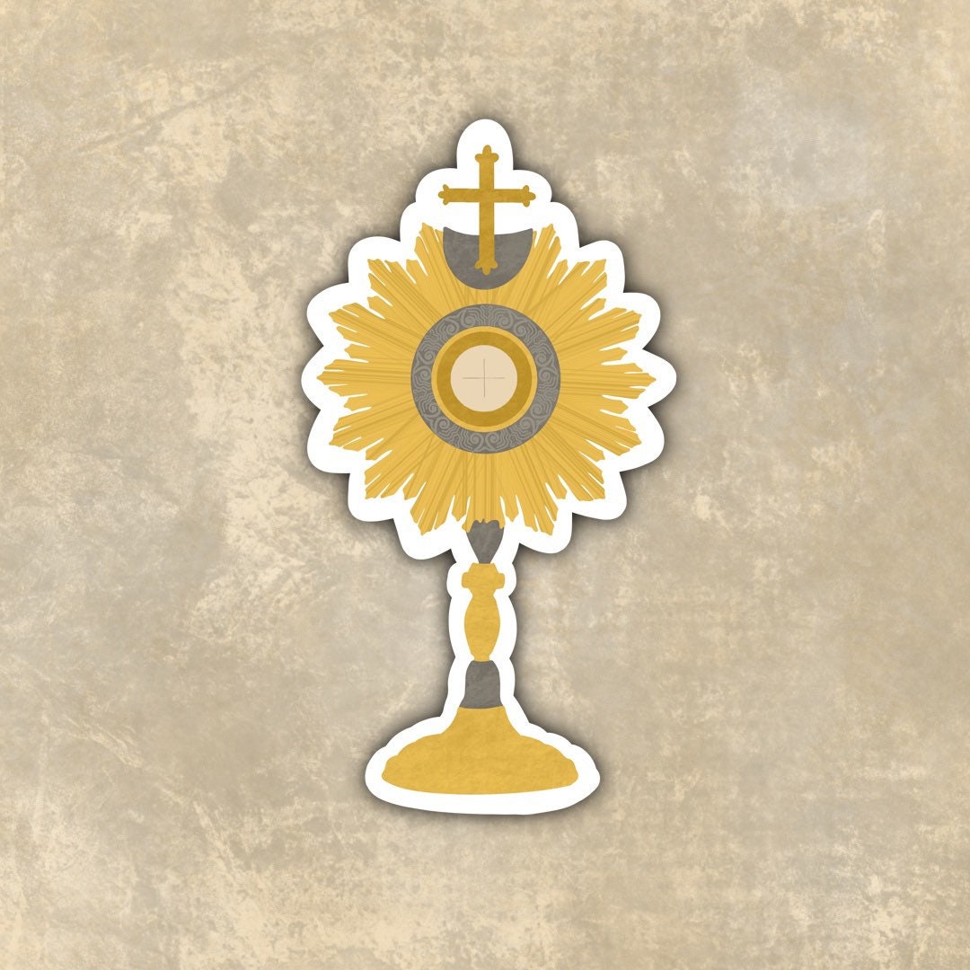 Monstrance Eucharistic Adoration Catholic Sticker | Jesus Eucharist ...