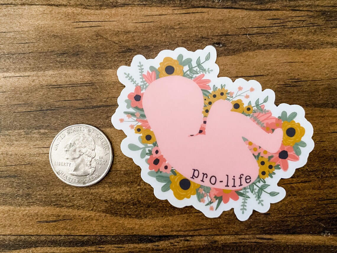 Pro-life Clear Sticker Decal Floral Pro-life Fetus Baby - Etsy
