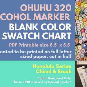 Blank Color Swatch Chart for Ohuhu 320 Honolulu Alcohol Marker Set ...