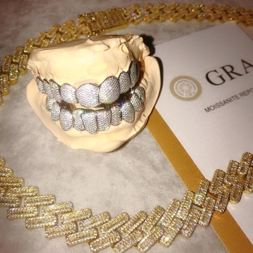 Sterling Silver Grillz 925 Custom Silver Teeth Real Diamond | Etsy