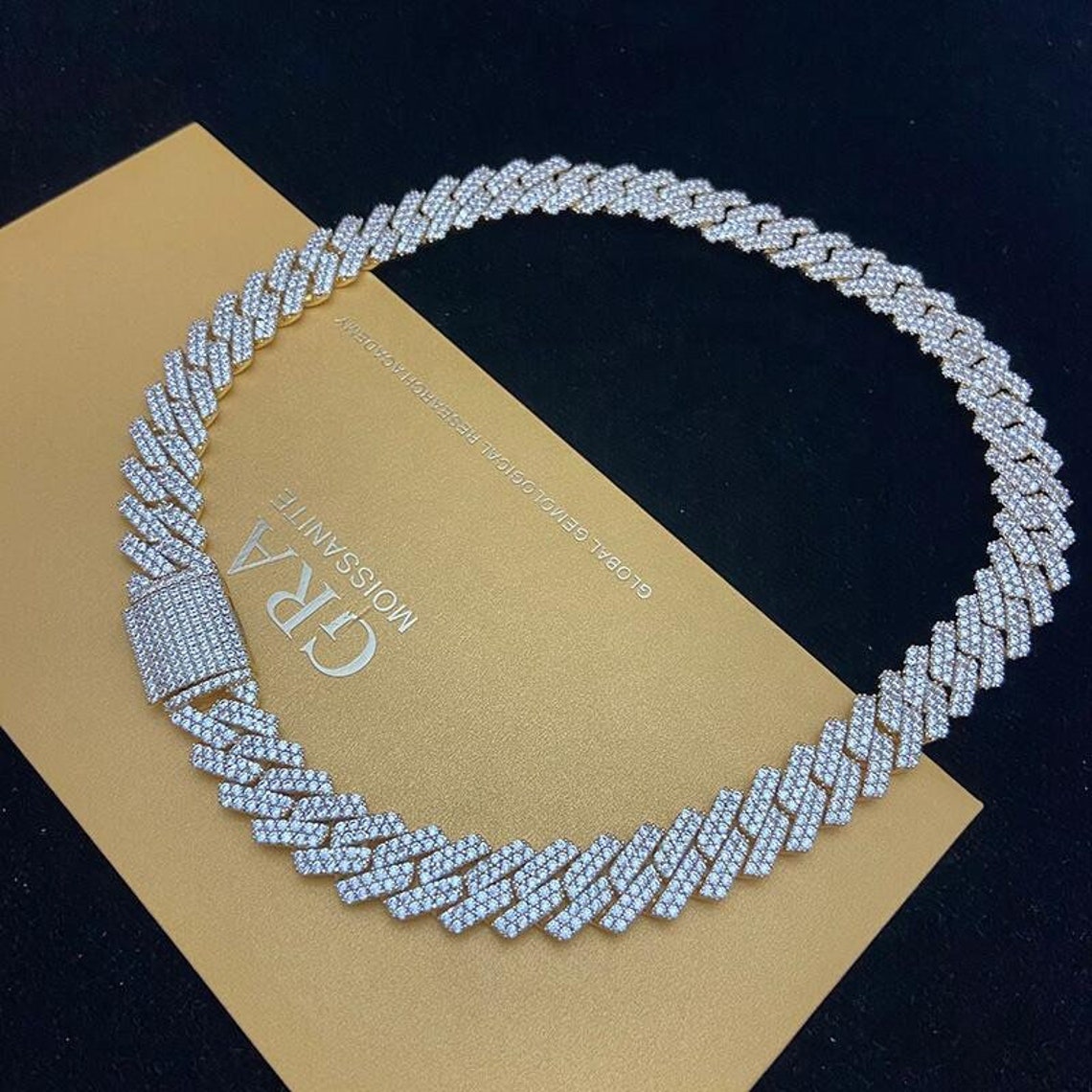 10mm Iced Out Cuban Link Vvs Moissanite Cuban Chains Iced Out Etsy