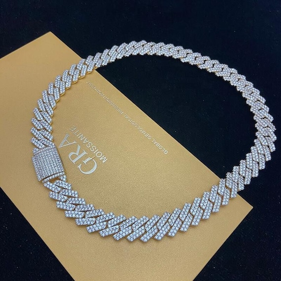 10mm Iced Out Cuban Link Vvs Moissanite Cuban Chains Iced Out Etsy