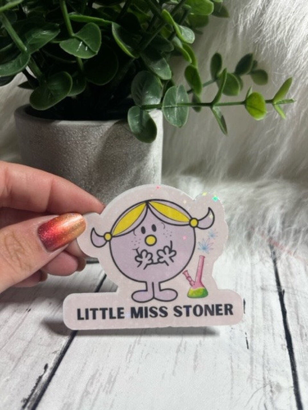 Little Miss Stoner Sticker Water Bottle Sticker Water Resistant Snarky ...
