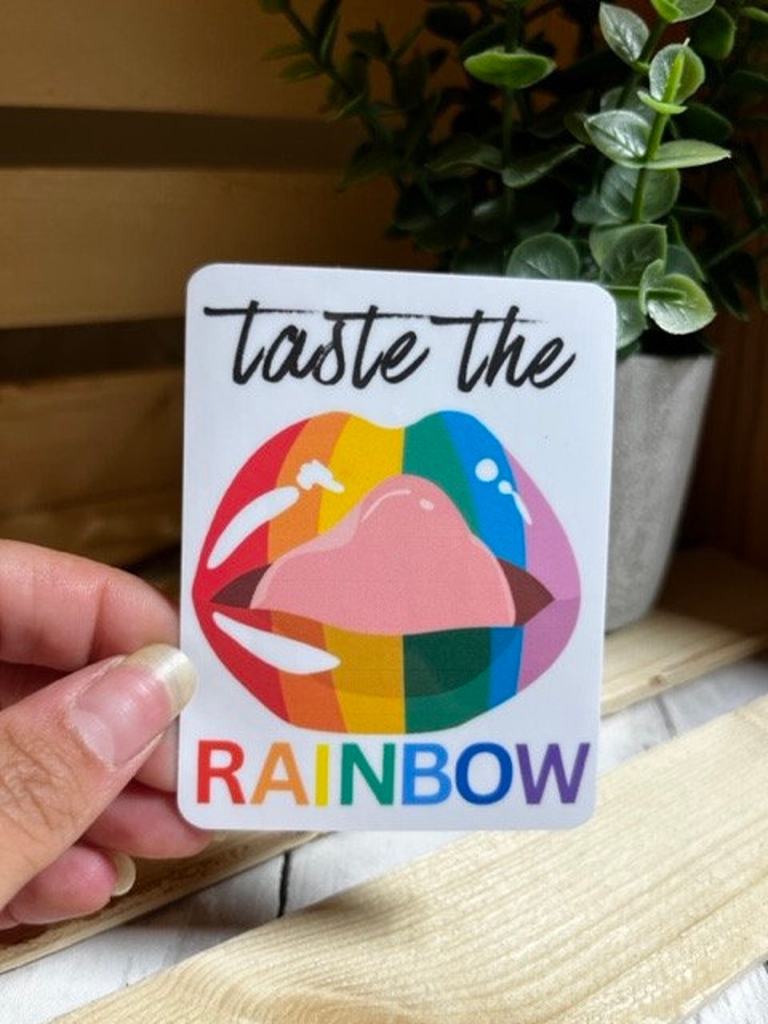 Taste the Rainbow Sticker Water Bottle Sticker Water Resistant Pride ...