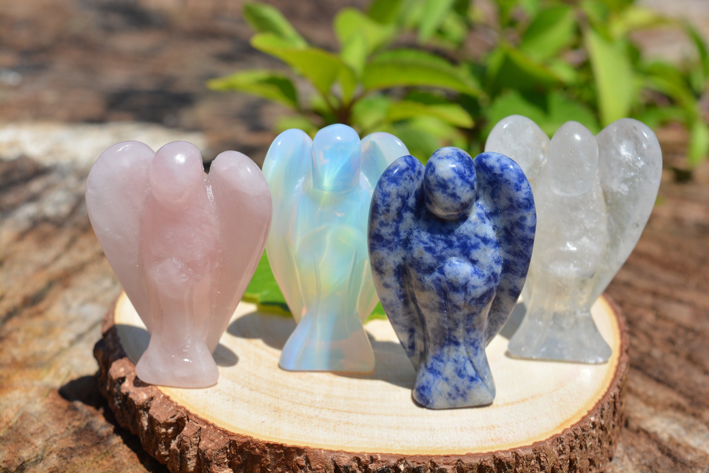 Crystal Angel Rose Quartz Angel Sodalite Angel Clear Quartz | Etsy