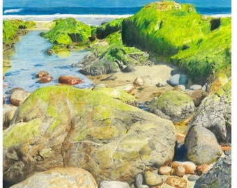 Beach Print. Limited Edition Archival Art Print, 'rockpool Jumping III ...