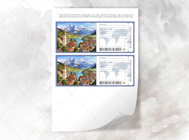 Surprise Switzerland Trip Ticket, Switzerland Vacation Tickets ...