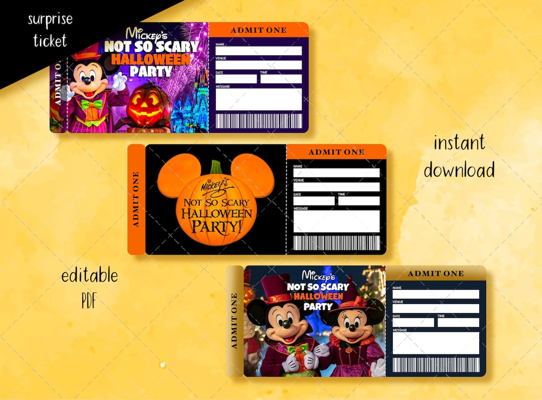 Printable HALLOWEEN Surprise Ticket, Not so Scary Halloween Ticket ...