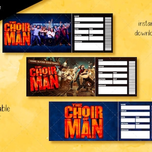 Printable THE CHOIR of MAN Musical Surprise Ticket, Editable Broadway ...