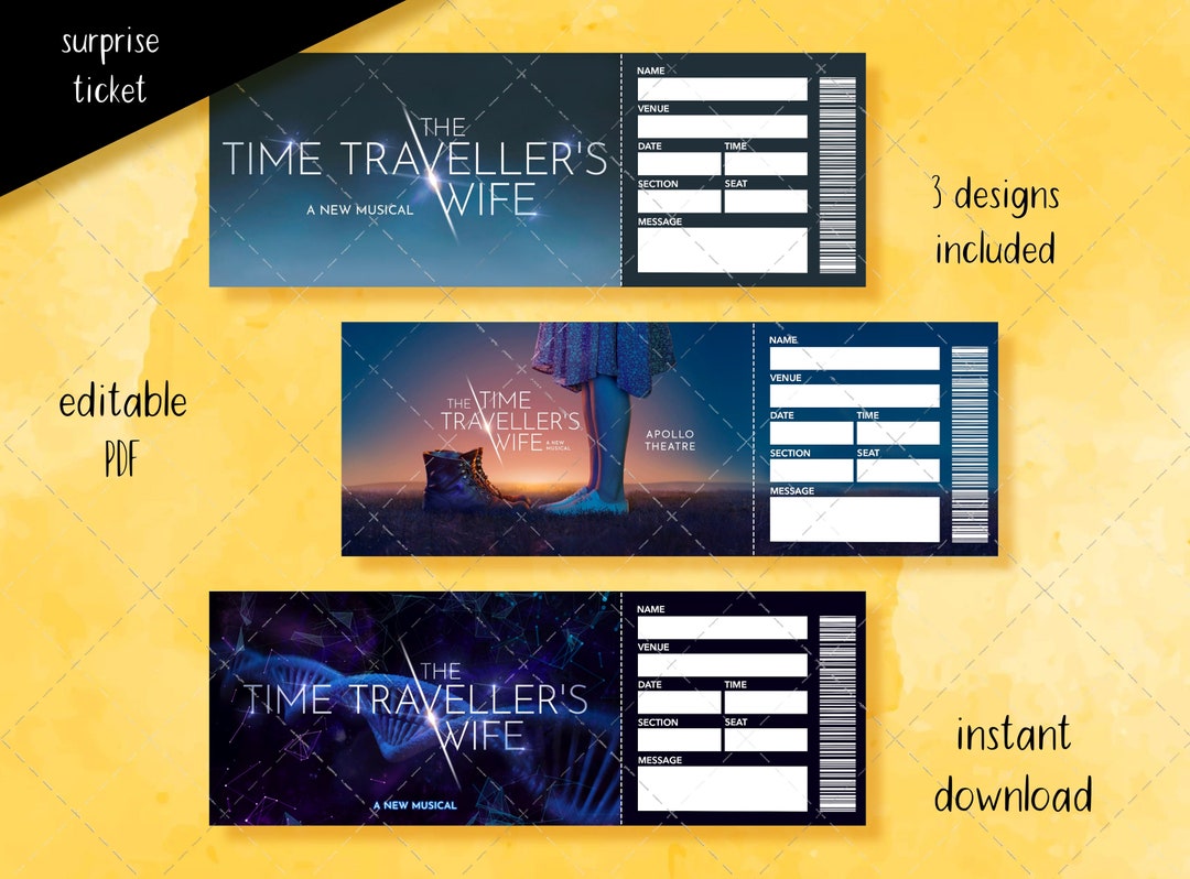 Printable Time Travelers Wife Surprise Ticket, Musical Collectible ...