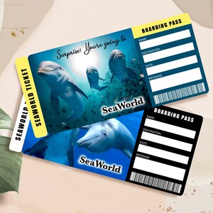 Seaworld Tickets, Printable Seaworld Ticket, Surprise Seaworld Vacation ...