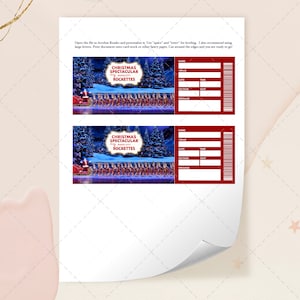Printable Christmas Spectacular Ticket, Musical Ticket, Editable ...