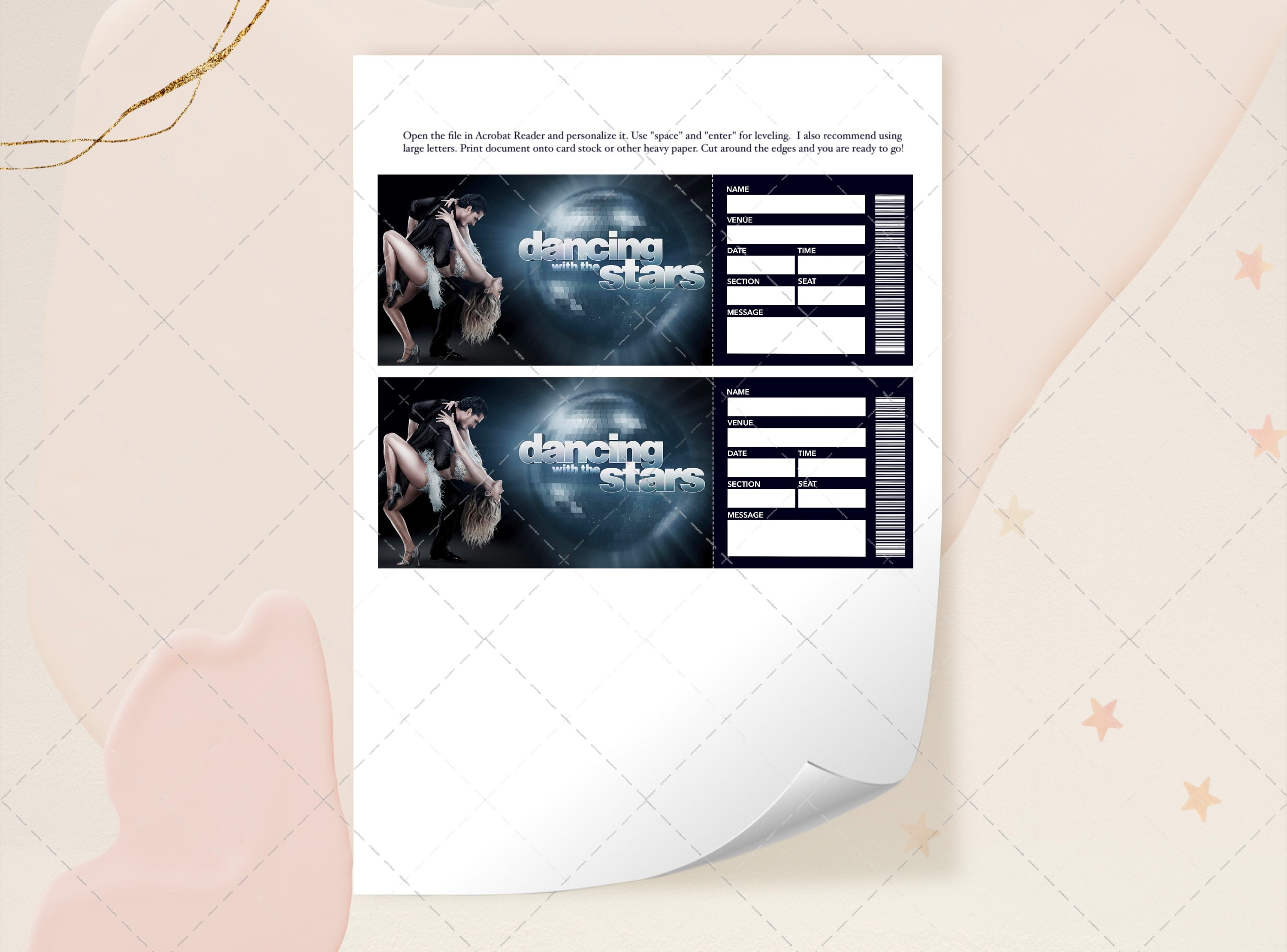 Dancing With the Stars Concert Tickets, Event Ticket Stub Souvenir ...