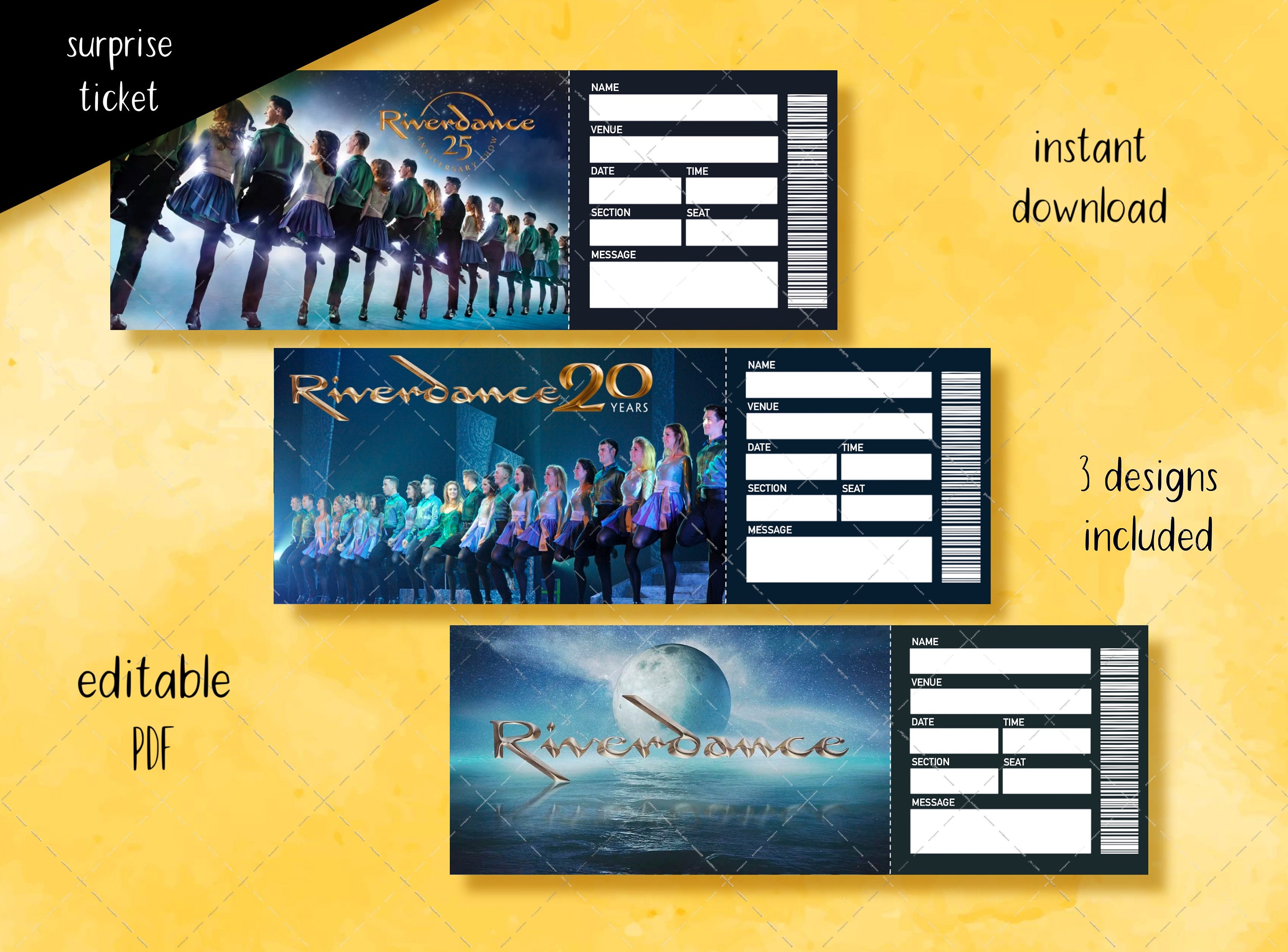 Riverdance Show Tickets Event Ticket Stub Souvenir Surprise - Etsy
