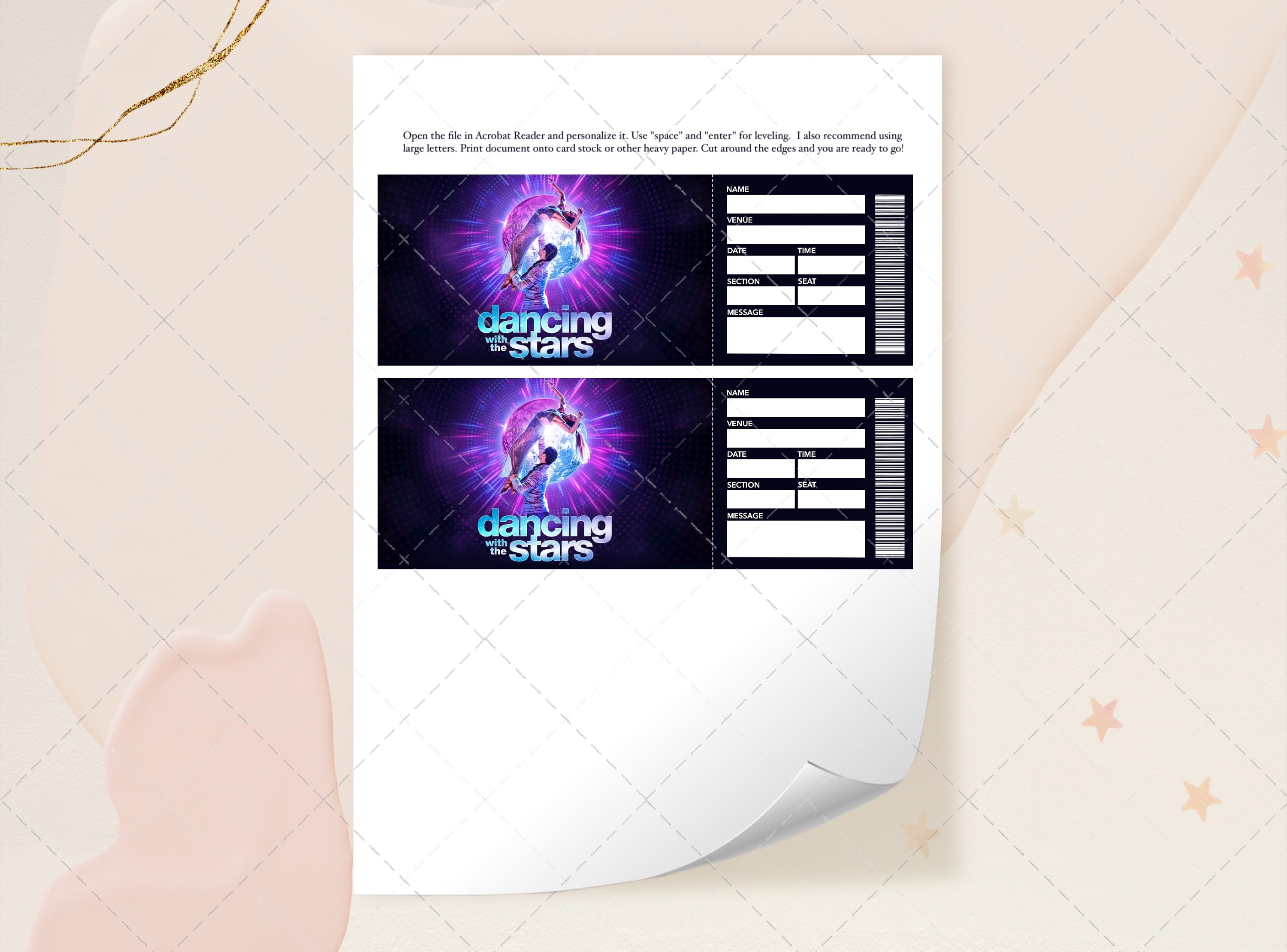 Dancing With the Stars Concert Tickets, Event Ticket Stub Souvenir ...