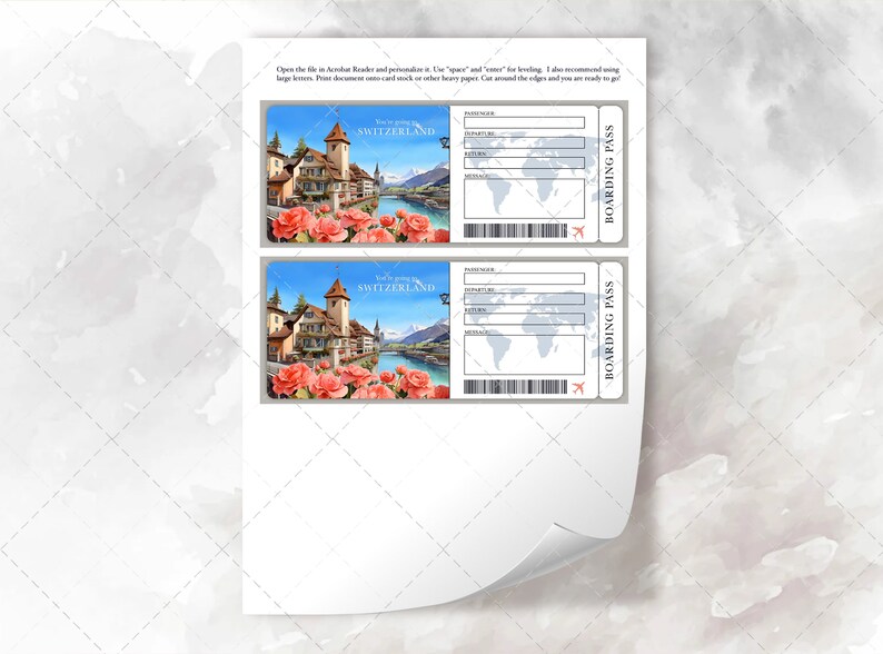 Surprise Switzerland Trip Ticket, Switzerland Vacation Tickets ...