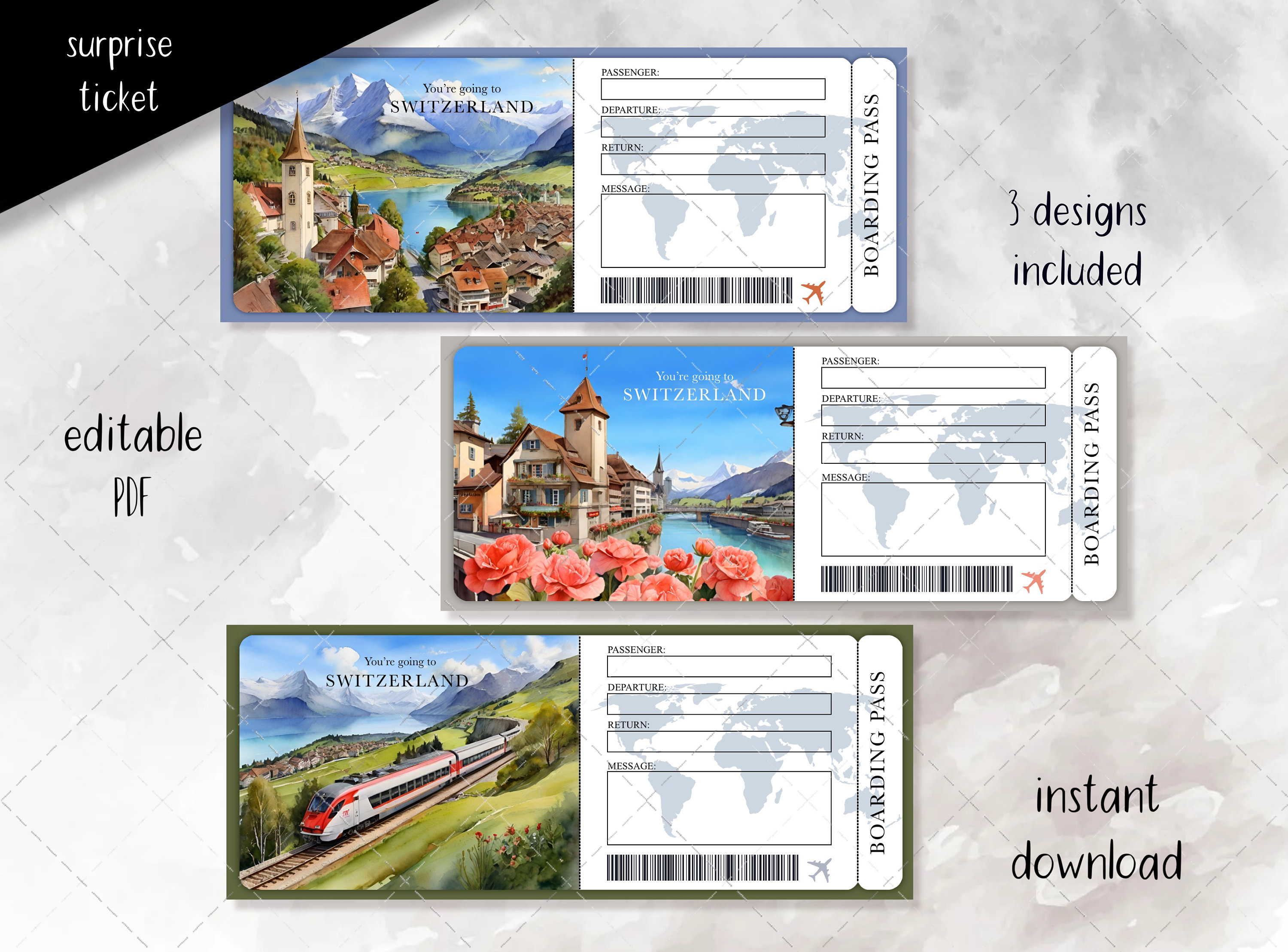 Surprise Switzerland Trip Ticket, Switzerland Vacation Tickets ...