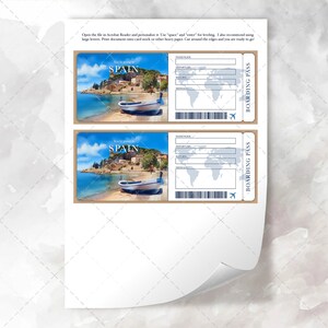 SPAIN Surprise Trip Gift Ticket, Boarding Pass, Trip Ticket, Vacation ...