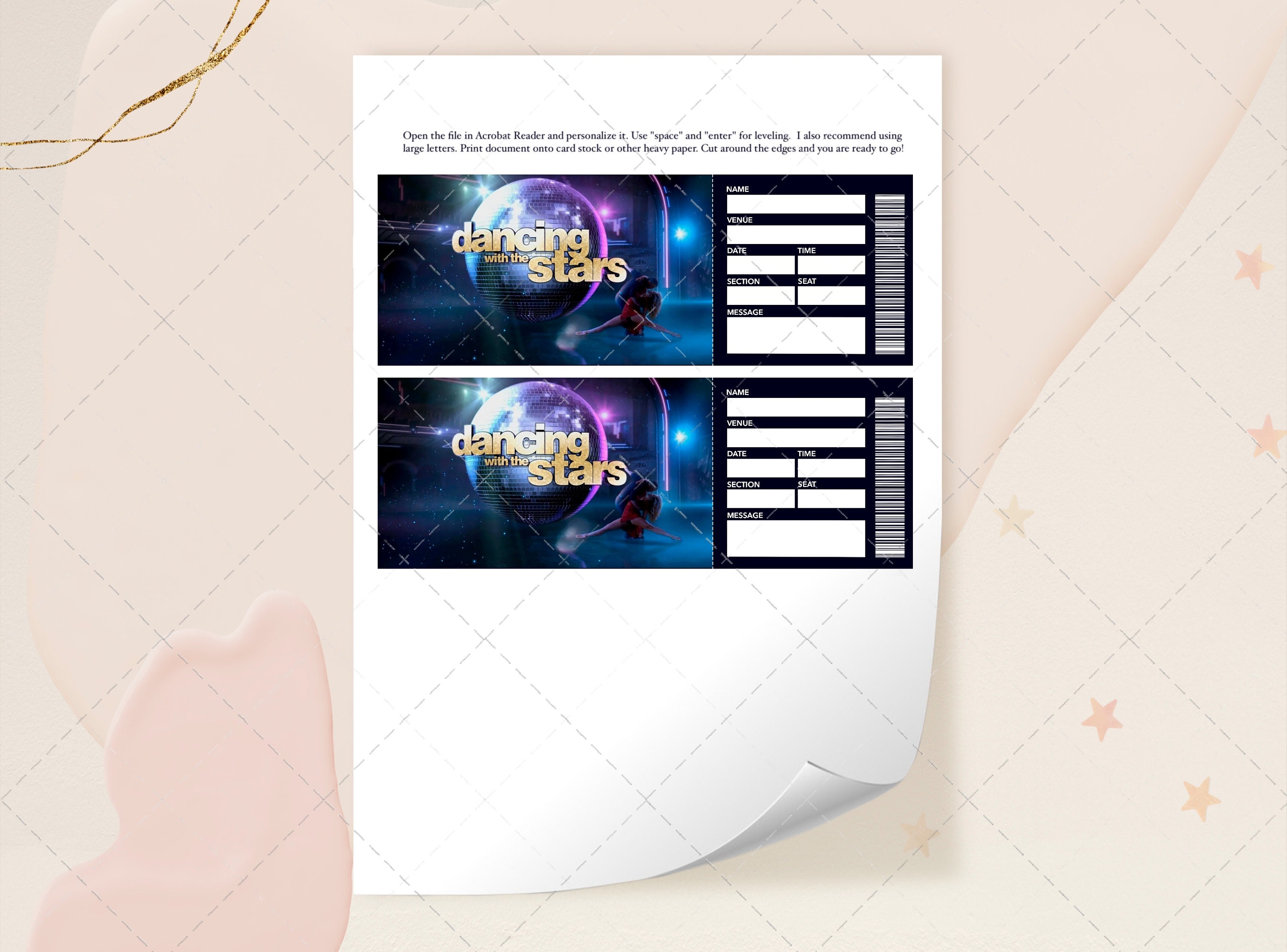 Dancing With the Stars Concert Tickets, Event Ticket Stub Souvenir ...