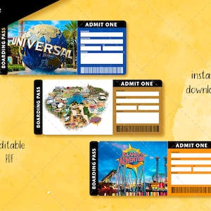 UNIVERSAL STUDIOS Surprise Printable Trip Ticket, Universal Gift Ticket ...