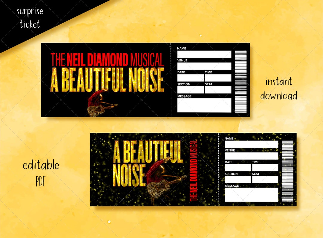 Printable A BEAUTIFUL Noise Broadway Surprise Ticket, Musical ...