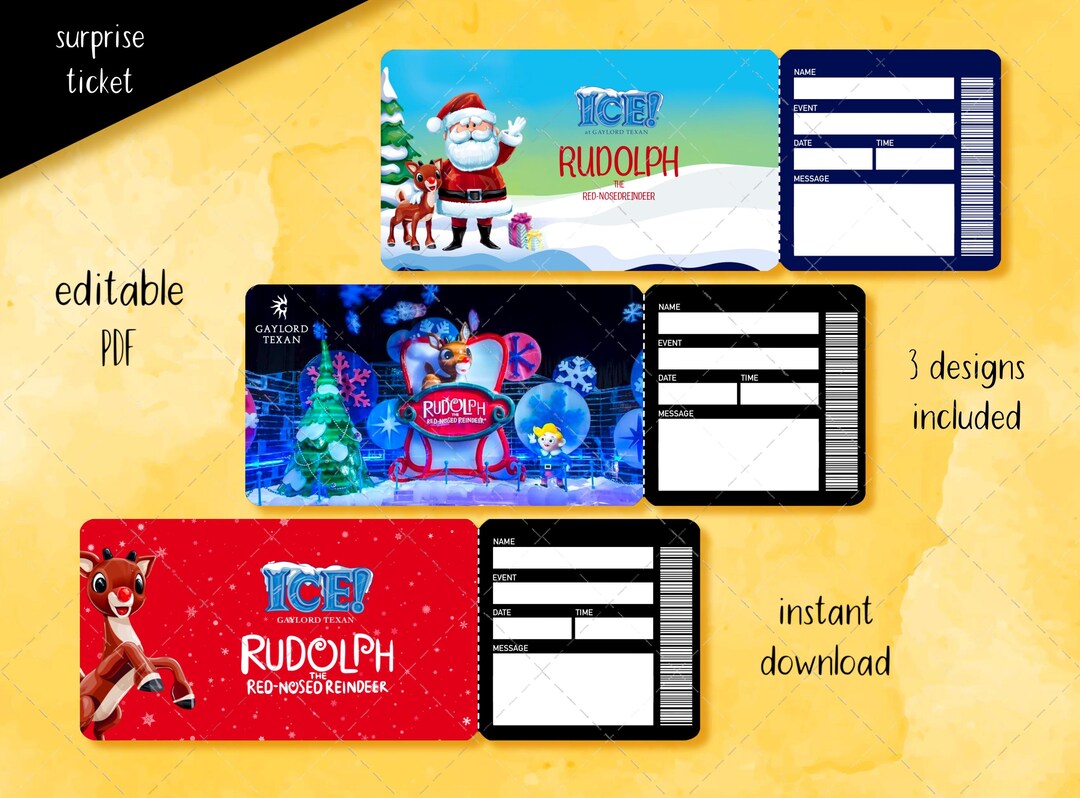 Printable Gaylord Texan Ticket, Editable Christmas Surprise Event, Faux ...