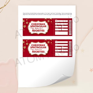 Printable Christmas Spectacular Ticket, Musical Ticket, Editable ...