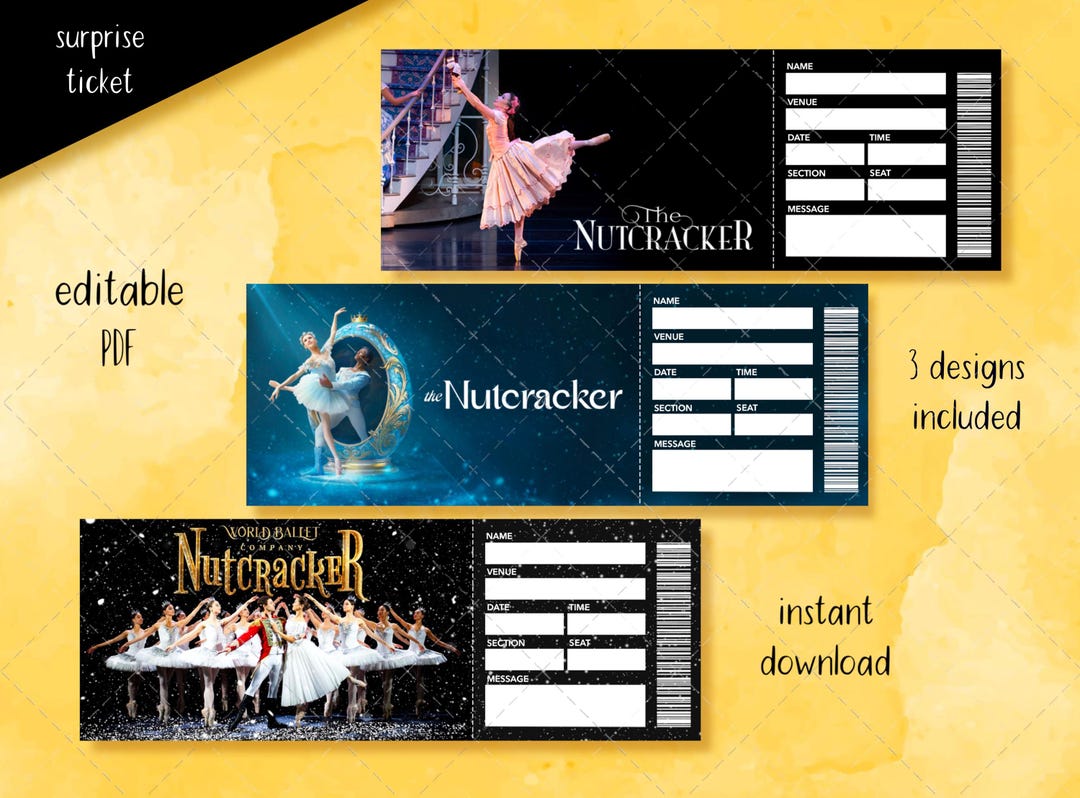 Printable the Nutcracker Ticket, Ballet Surprise Ticket - Etsy