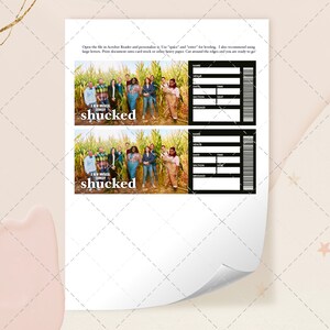 Printable SHUCKED Musical Ticket, Editable Broadway Surprise Musical ...