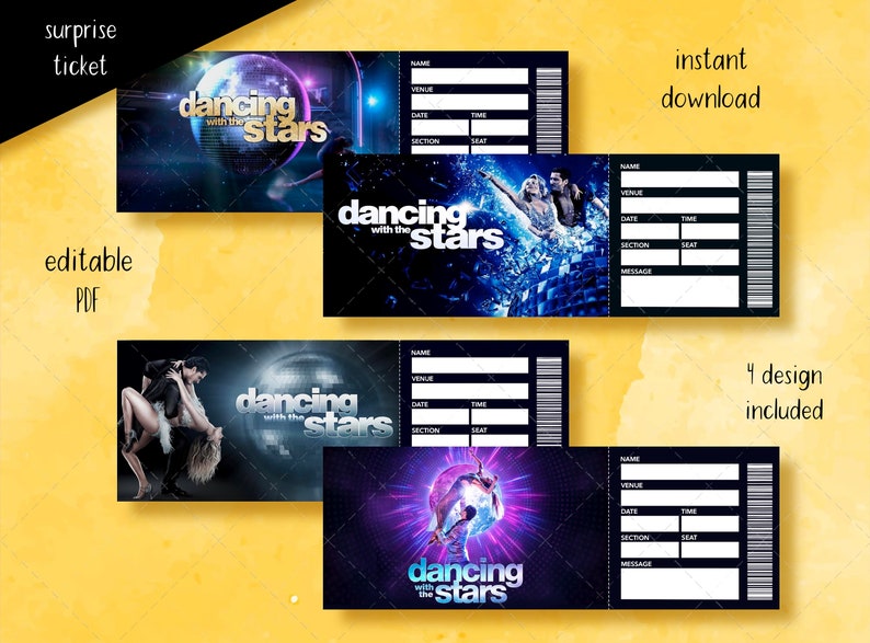 Dancing With the Stars Concert Tickets, Event Ticket Stub Souvenir ...