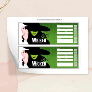 Printable WICKED Broadway Surprise Ticket Editable Musical - Etsy