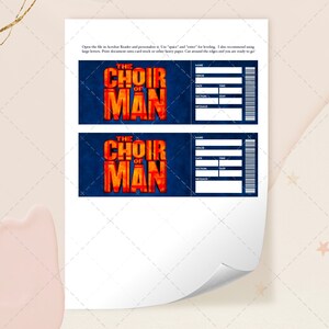 Printable THE CHOIR of MAN Musical Surprise Ticket, Editable Broadway ...