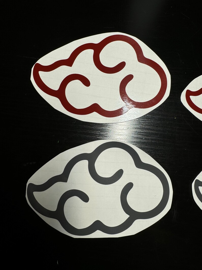 AKATSUKI CLOUD DECAL Naruto Vinyl Sticker 4 Pack-stickers-vinyl ...