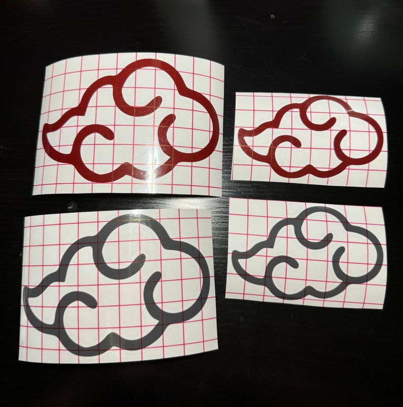 AKATSUKI CLOUD DECAL Naruto Vinyl Sticker 4 Pack-stickers-vinyl ...