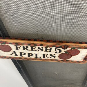 Rustic Wood Apple Sign, Primitive Apple Sign Decor, Apple Wall Hanging ...