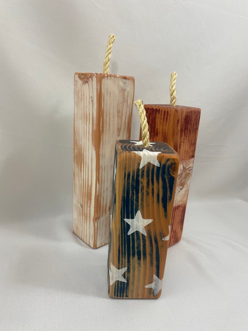 Wood Firecracker Bundle, Patriotic Firecracker Decor, Americana ...