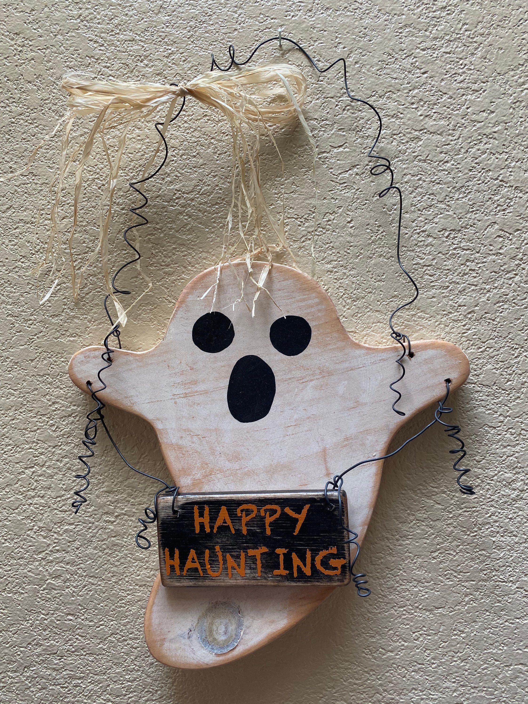 Rustic Halloween Door Sign Halloween Door Hanger Ghost Ghost - Etsy
