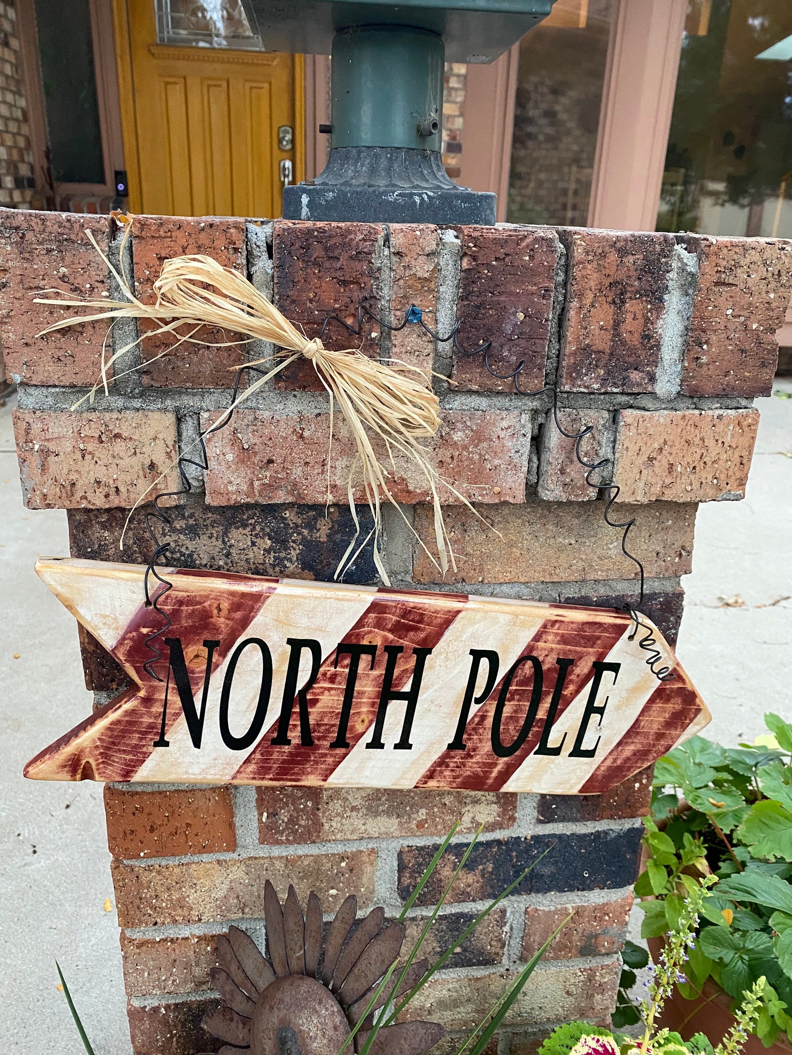 Christmas Front Door Decor, North Pole Sign, Wood Christmas Decor ...