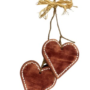 Rustic Wood Hanging Heart Decoration, Primitive Valentine Decor ...