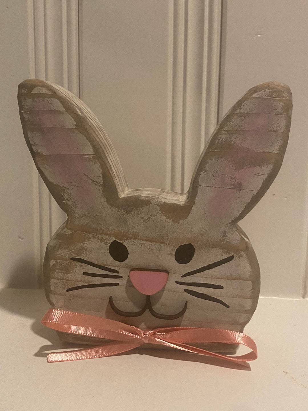 Rustic Wood Bunny Shelf Sitter, Rabbit for Mantel, Spring Tray ...