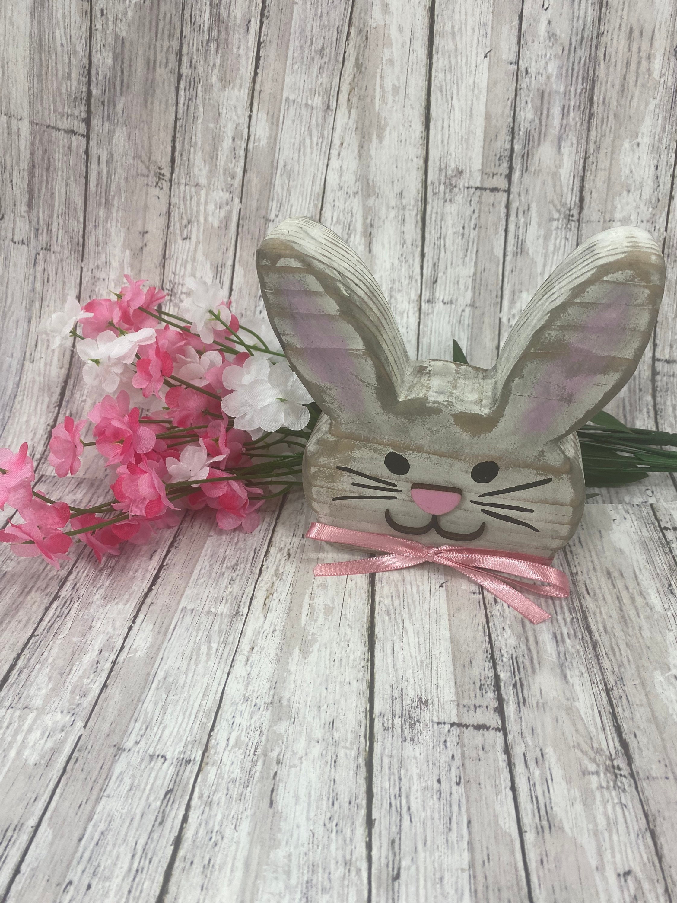 Rustic Wood Bunny Shelf Sitter, Rabbit for Mantel, Spring Tray ...