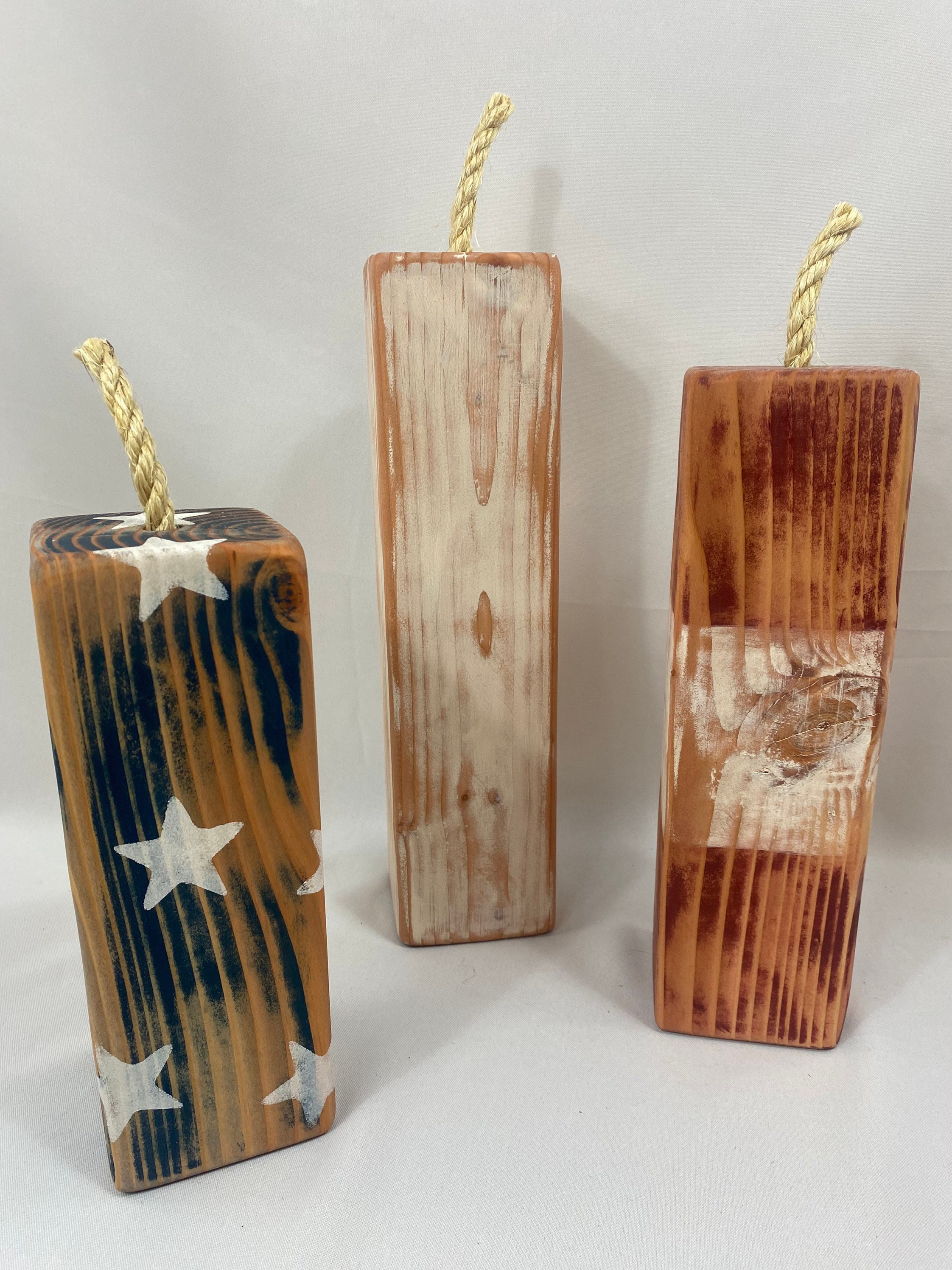 Wood Firecracker Bundle, Patriotic Firecracker Decor, Americana ...