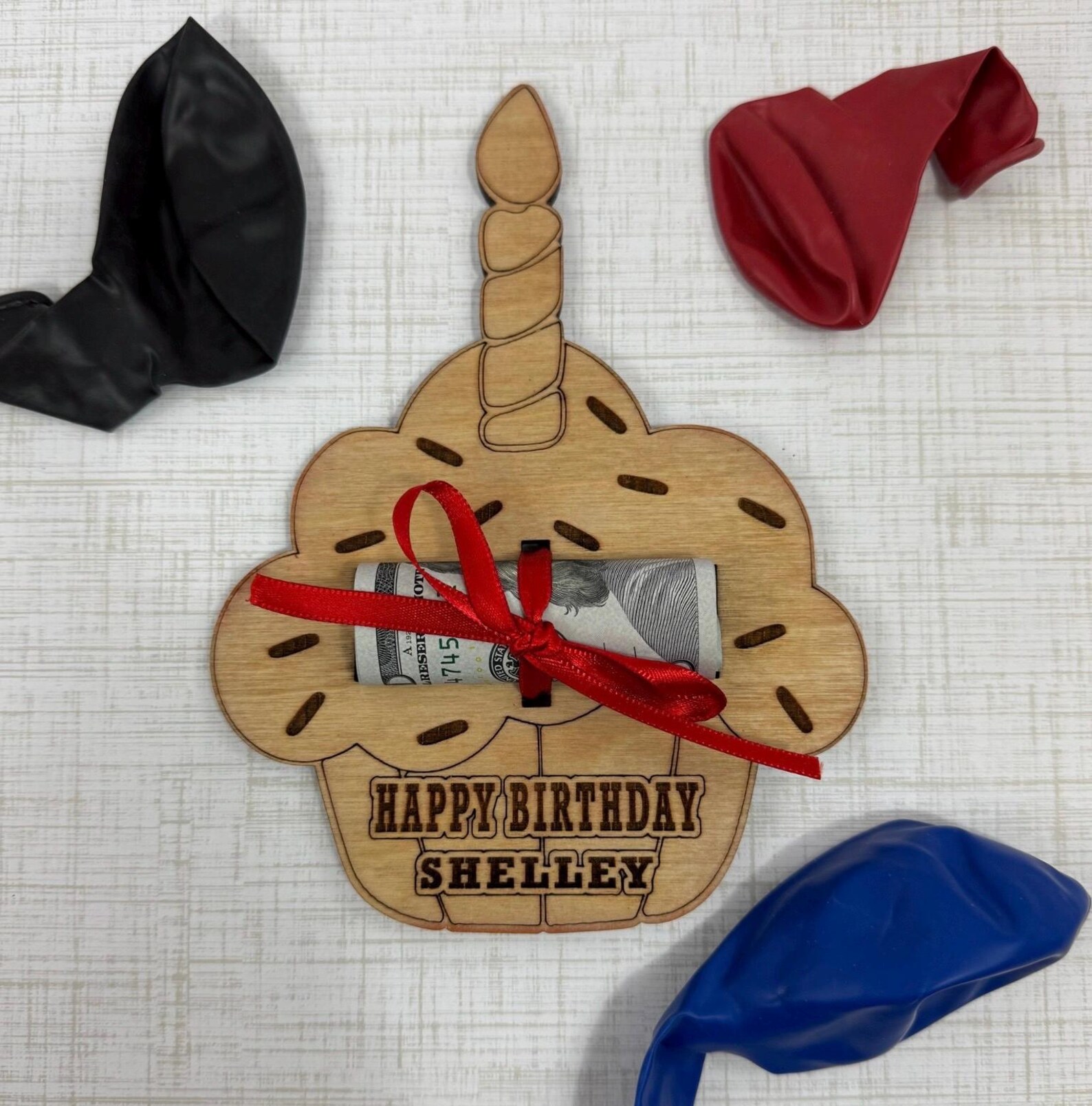 Birthday Personalized Money Holder, Birthday Cash Card, Cupcake Money ...